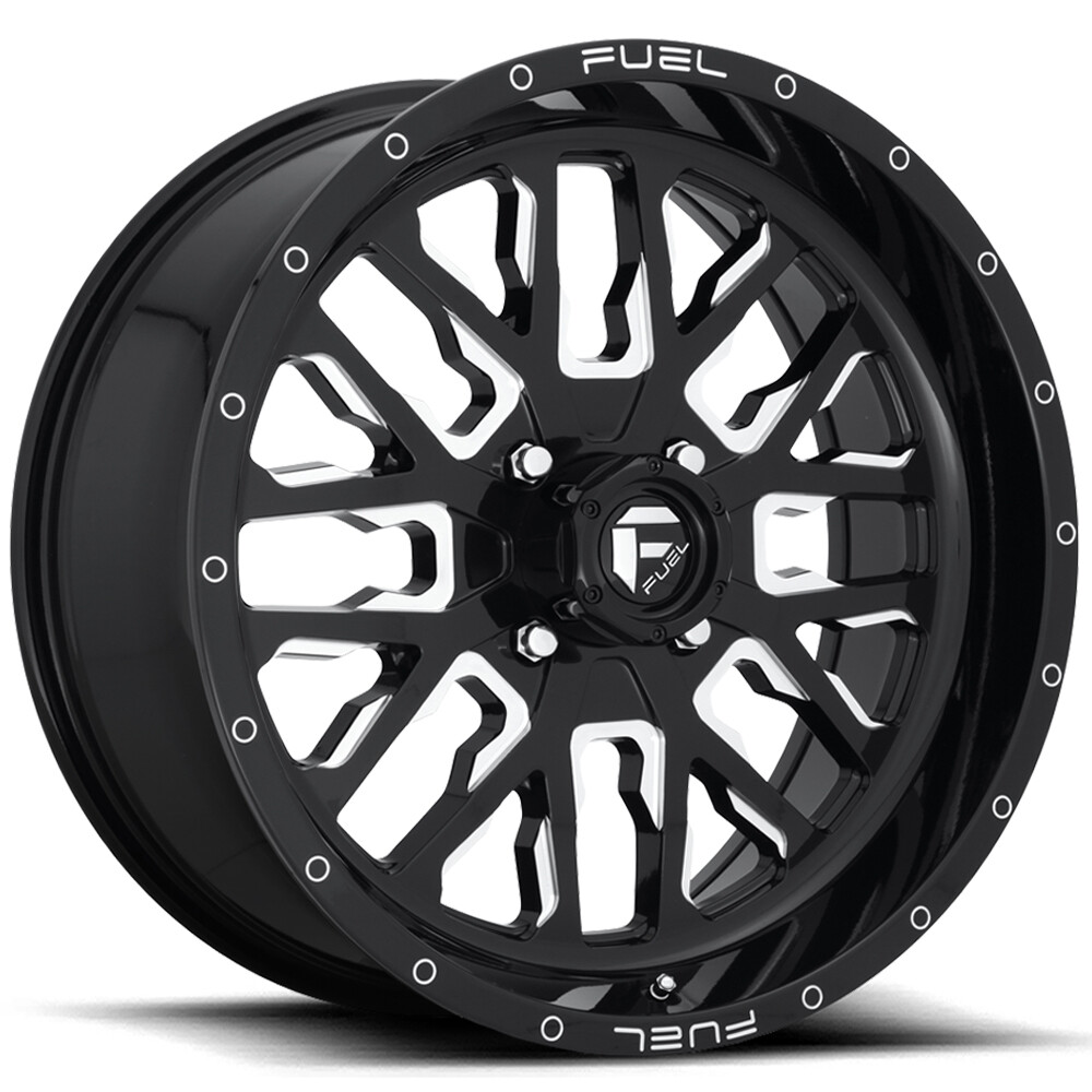 (Set of 4) Fuel UTV D611 Stroke 18x7 4x156 Black/Milled Wheels Rims 18 ...