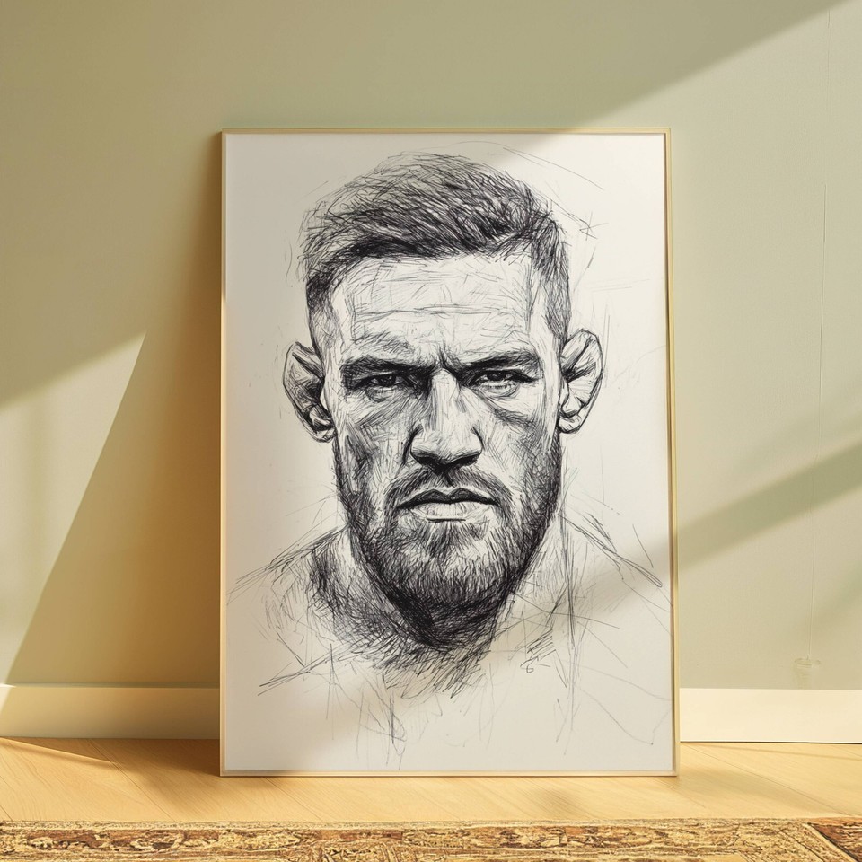 CONOR McGREGOR DRAWING PRINT PORTRAIT SKETCH 8" x 10" CONOR McGREGOR ...