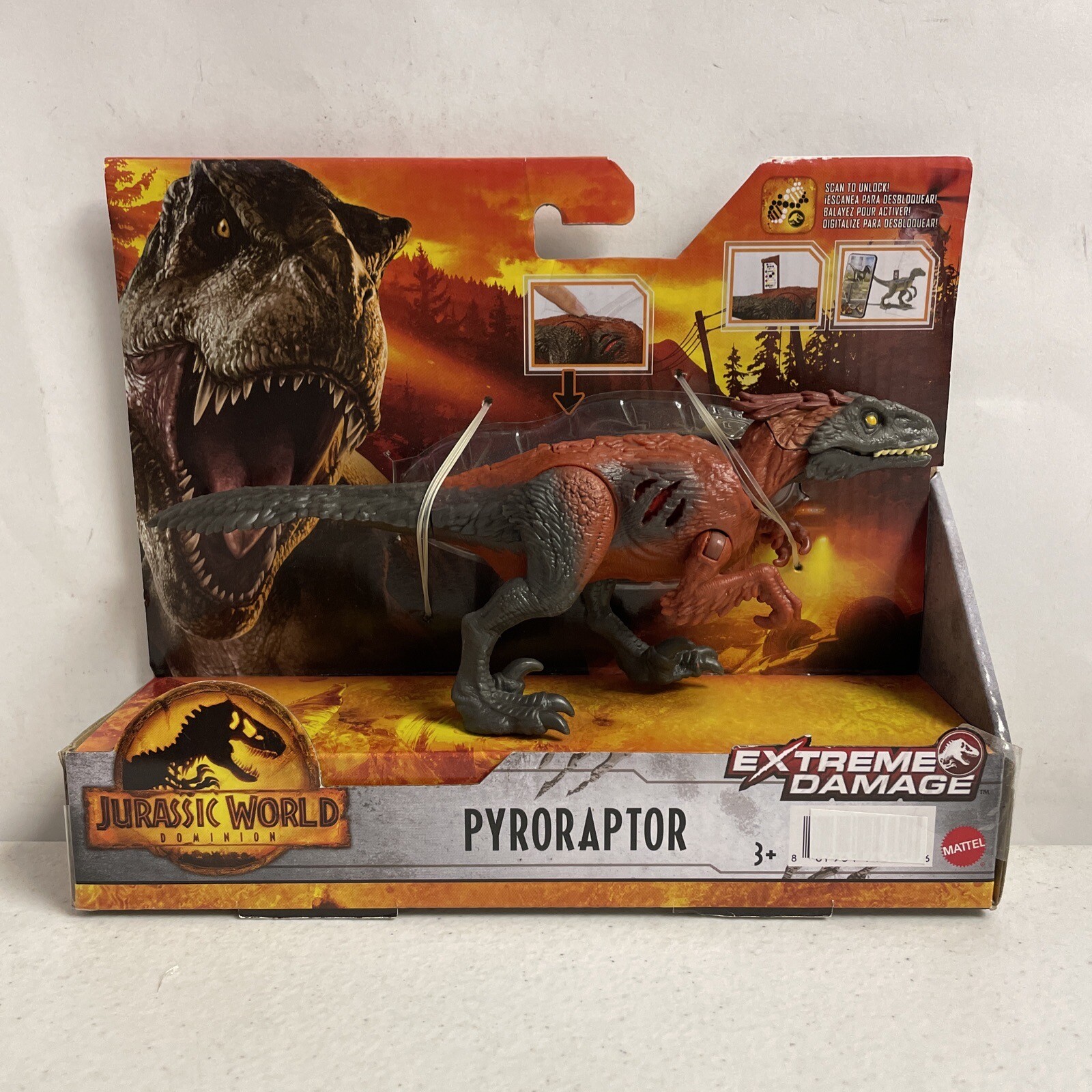 Jurassic World Dominion Pyroraptor Action Figure Mattel Extreme Damage ...