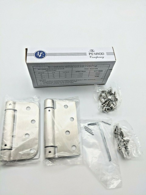 Penrod Spring Hinges for Doors 4 Inch with 5/8 Inch Radius Satin Nickel ...