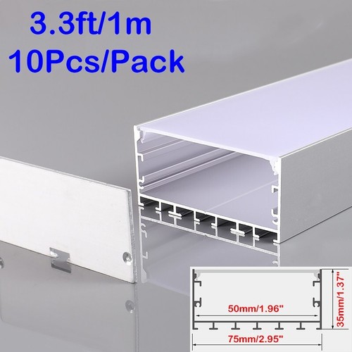 10Pcs 1M Wide Aluminium Channel Holder U Style 75m x 35mm For LED Strip ...