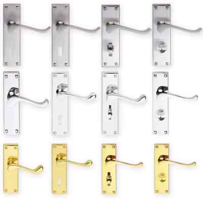 INTERIOR DOOR HANDLES Brass Chrome Lever Latch Lock Bathroom WC inc VAT ...