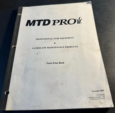 2001 MTD PRO TURF EQUIPMENT & LANDSCAPE PRODUCTS PARTS PRICE BOOK (236 ...