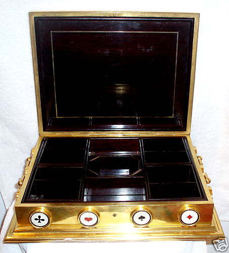 MAGNIFICENT UNIQUE 1900 FRENCH DORE BRONZE MARBLE POKER CHIPS BOX | eBay UK