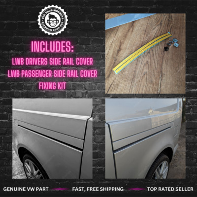 VW CADDY SIDE DOOR RAIL COVERS LEFT & RIGHT | LWB MAXI | FIXING KIT ...