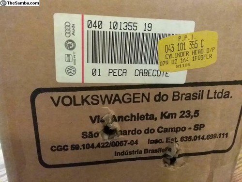 NOS FACTORY VW 1600 Dual Port Cylinder Head Bare no Valves in OEM ...