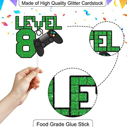 Video Game Level 8 Cake Topper - Perfect Game Night Birthday Party, or ...