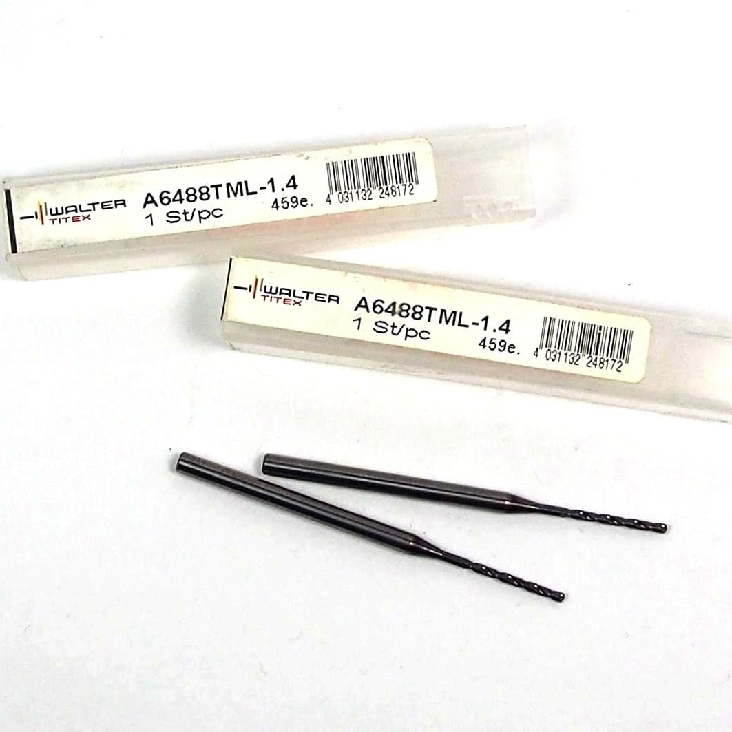 WALTER TITEX Carbide Drills 1.4mm 140D 15mm x 55mm A6488TML-1.4 (2 Pcs ...