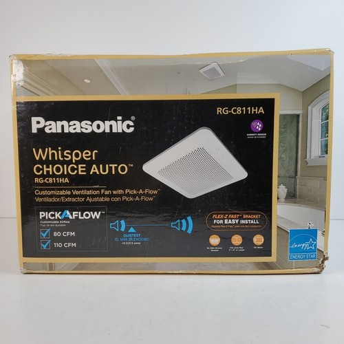 Panasonic RG-C811HA Whisper Choice Auto Pick-A-Flow 80/110 CFM Ceiling ...