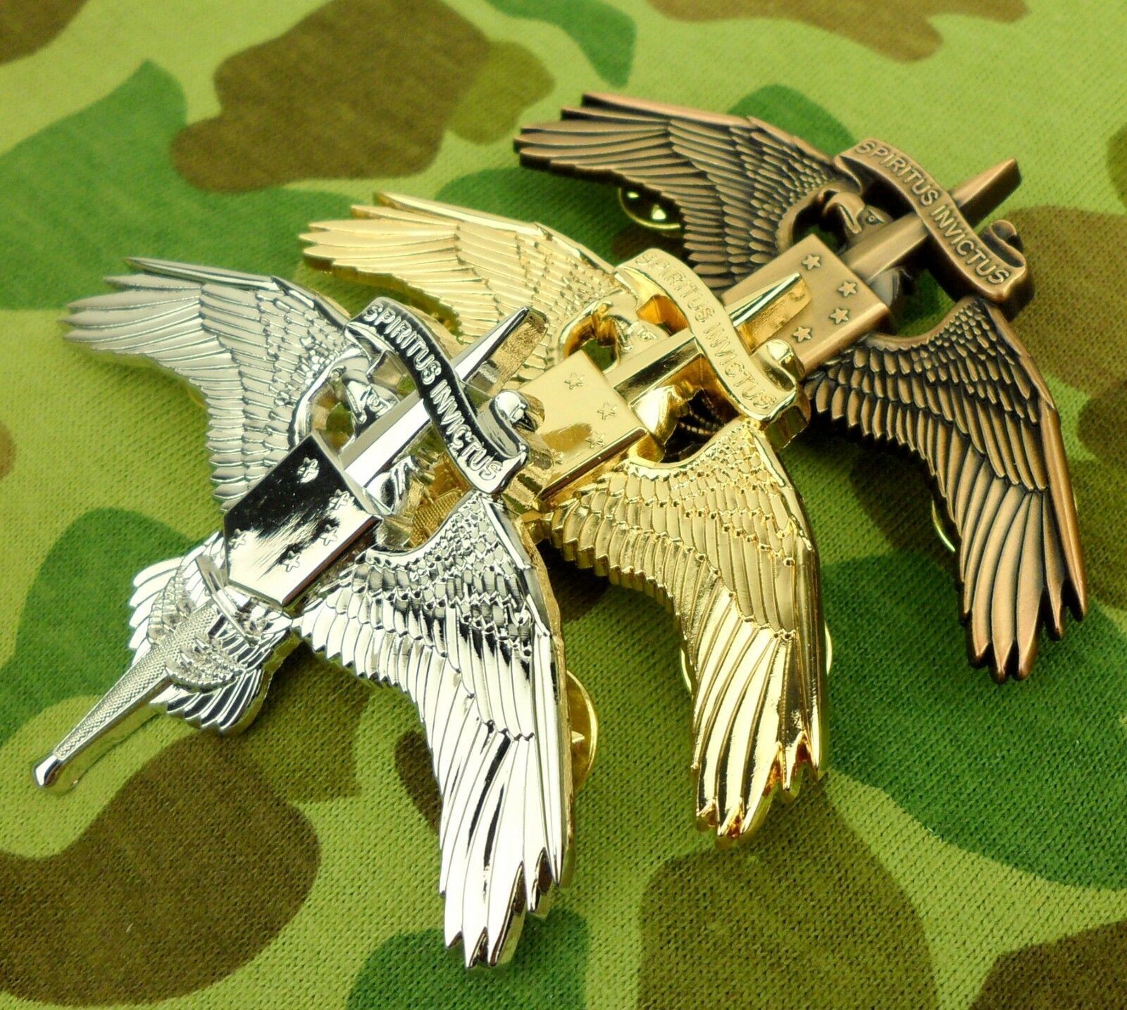 THREE COLORS US MARINE RAIDER INSIGNIA USMC MARSOC BADGE PIN | eBay