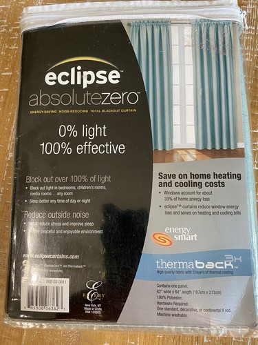 ECLIPSE Absolute Zero Curtains Set of 2 Panels | eBay