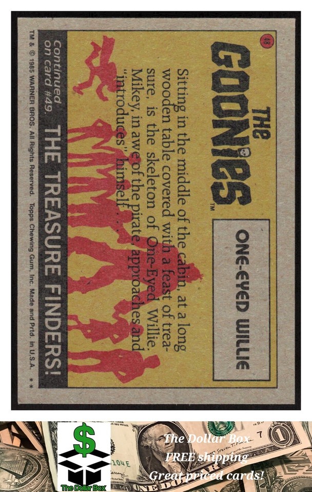 1985 Topps The Goonies #48 One-Eyed Willie - | eBay