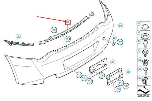 NEW BMW Z4 E85 REAR BUMPER MOUNT 51127158875 7158875 ORIGINAL 51-12-7 ...