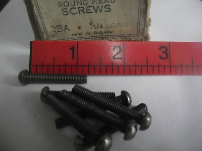 2BA x 1 1/4" -ROUND HEAD MACHINE SCREWS SLOTTED-SELF COLOUR - BRITISH ...