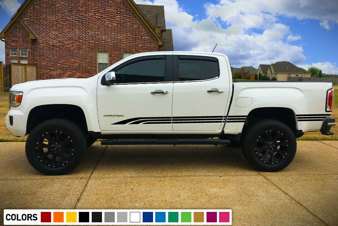 2x Wrap Decal Stripes Vinyl Sticker Kit for GMC Canyon 4x4 Lifted all ...