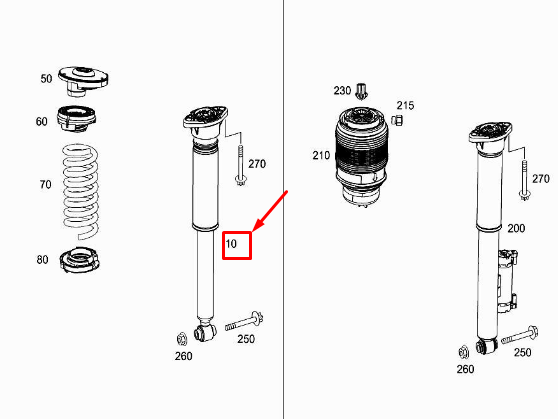 Genuine Mercedes-Benz Rear Shock Absorber 205 C Class A2053208730 for ...