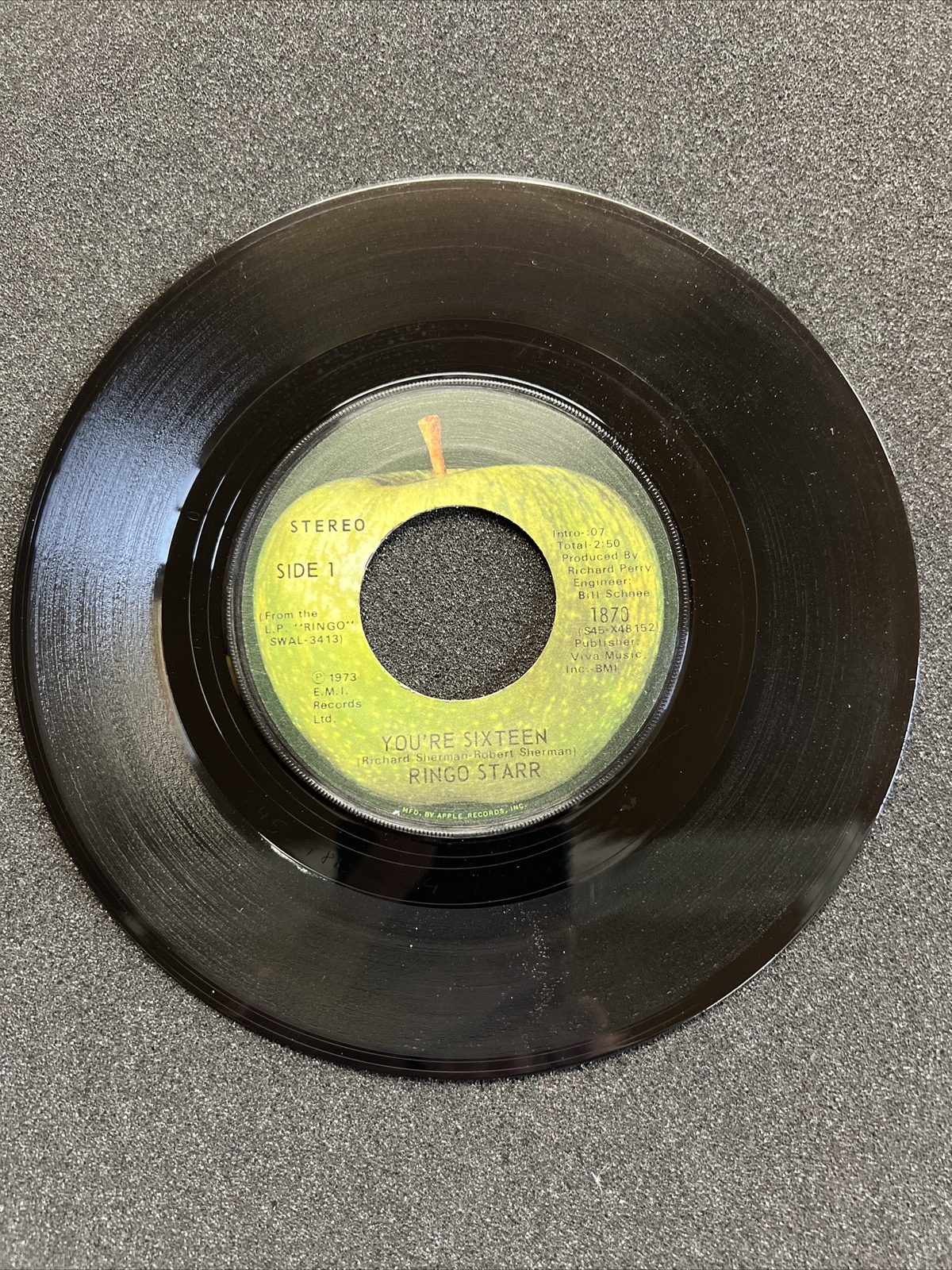45 rpm Vintage 7” Vinyl Single Hit Record Ringo Starr Beatles You’re ...
