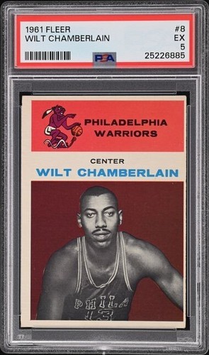 1961 Fleer Wilt Chamberlain Rookie Card PSA 5 Graded Basketball #8 | eBay