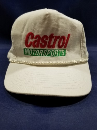 Vintage Castrol Motorsports Hat White Adjustable SnapBack Rope Brim Cap ...