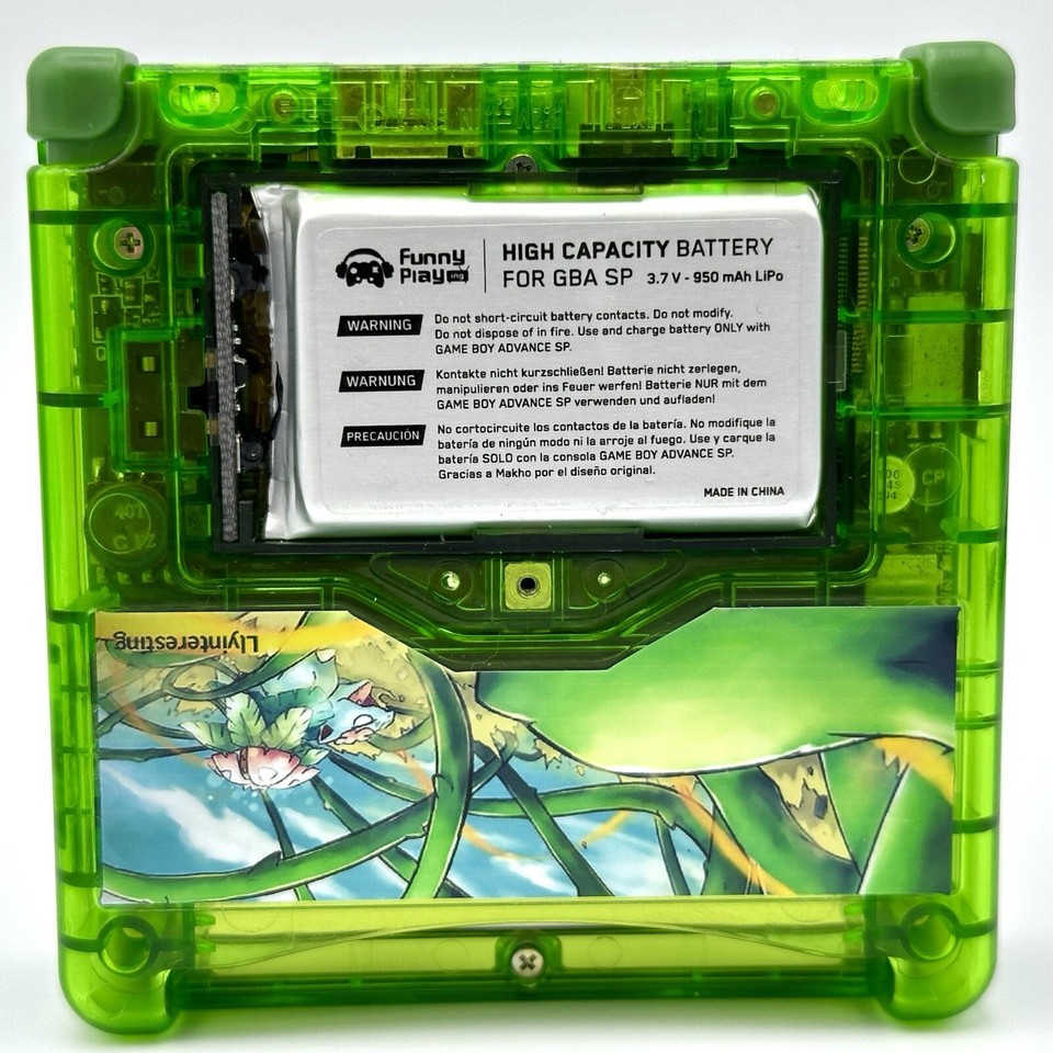 Game Boy Advance SP Custom IPS Backlit Screen UV Printed Shell Venusaur ...