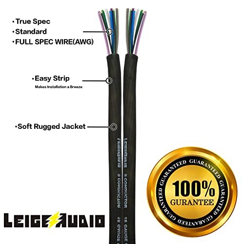20 Feet 9 Conductor Speaker Wire/Cable - 18 AWG 100% Pure OFC, Ultra ...