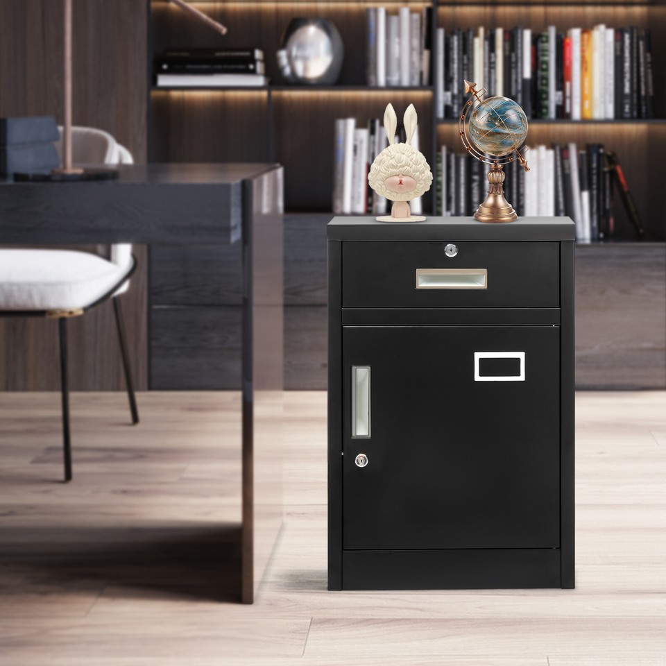 1 Drawer Filing Cabinet w/Lock for Office Metal Vertical File Storage ...