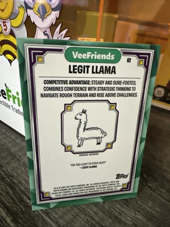 Topps Chrome VeeFriends Legit Llama 2025 Yellow Refractor Card | eBay