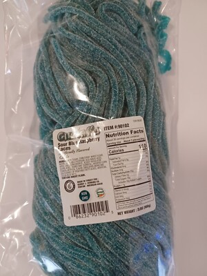 Sour Blue Raspberry String Licorice Laces Candy 2 Pound Bag Free ...