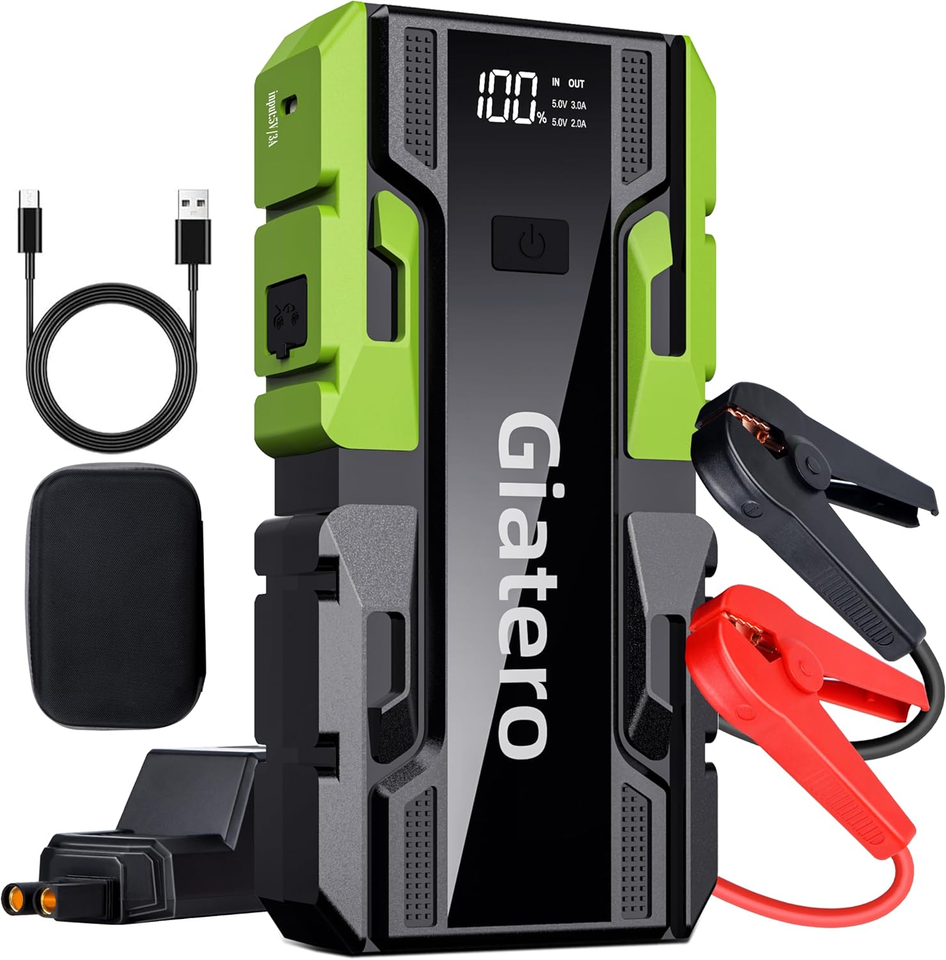 6000AMPS POWER Heavy Duty Truck Battery Booster Pack Jump Starter Box ...