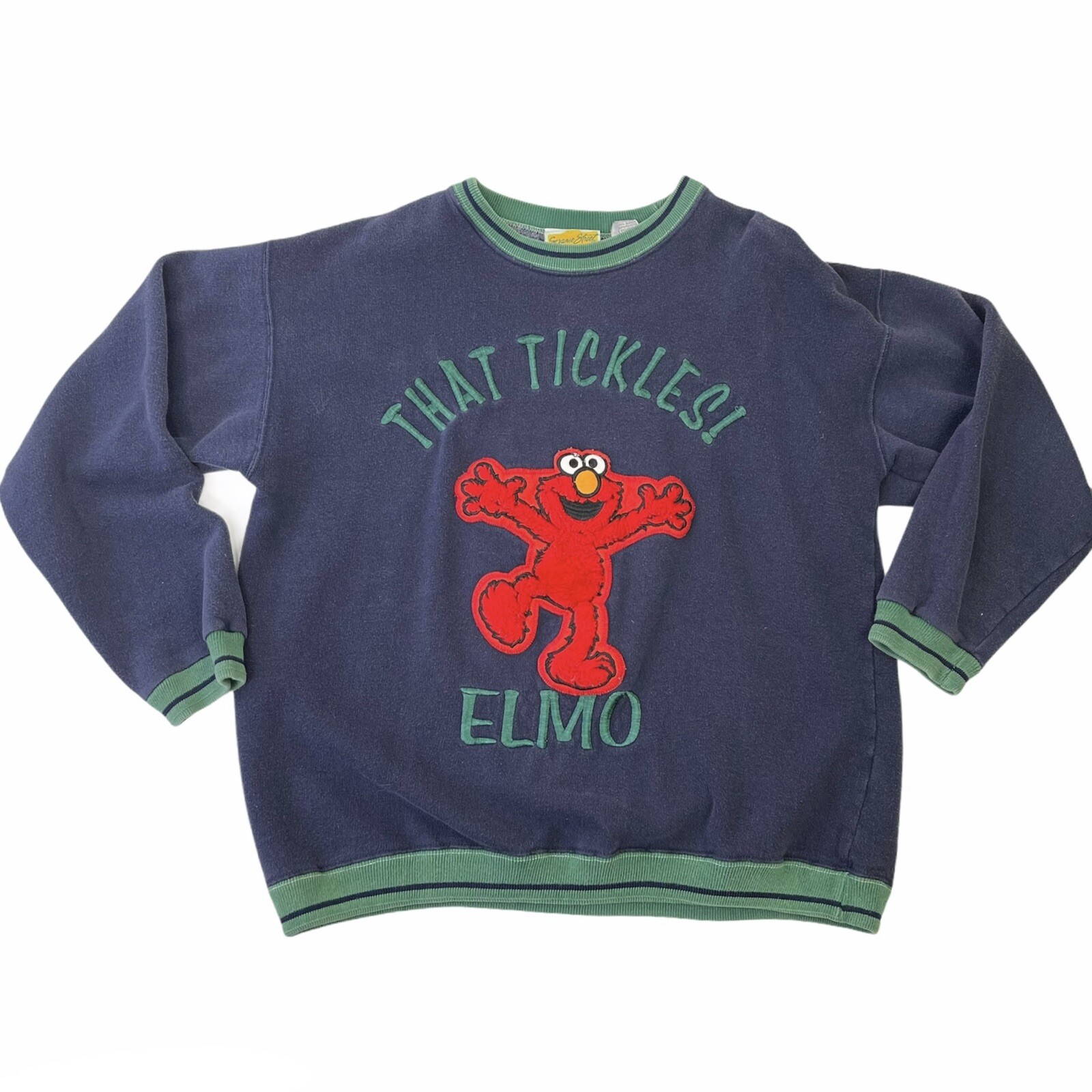 Vintage That Tickles Elmo Sesame Street 90s Crew Neck… - Gem