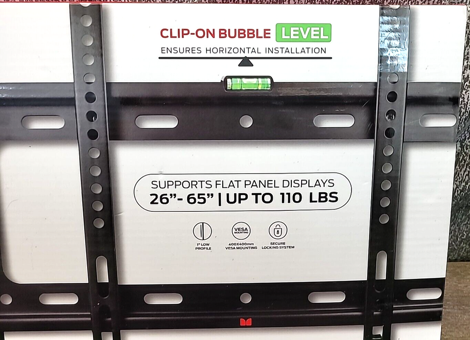 Monster Universal TV Mount Flat Low Profile Mount 26"-65" Up To 110 Lbs ...