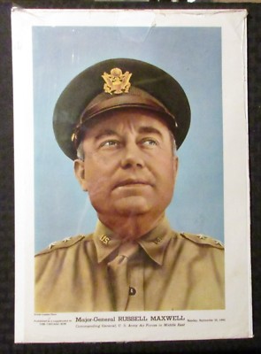 1942 General RUSSELL MAXWELL 10x15 Magazine Portrait VG/FN 5.0 World ...