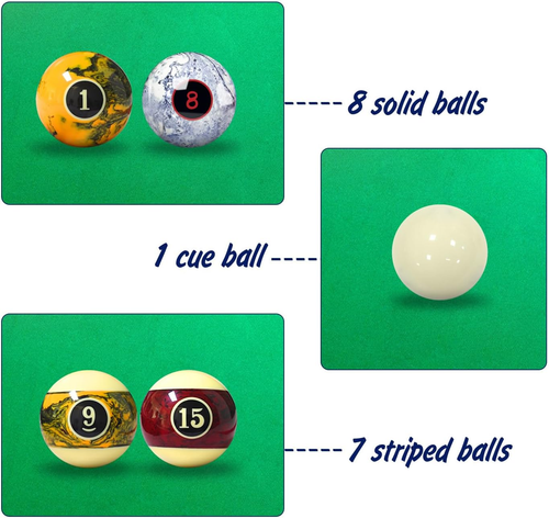 Marble Swirl Style Pool Balls Set Professional 2 1/4-Inch Billiard ...