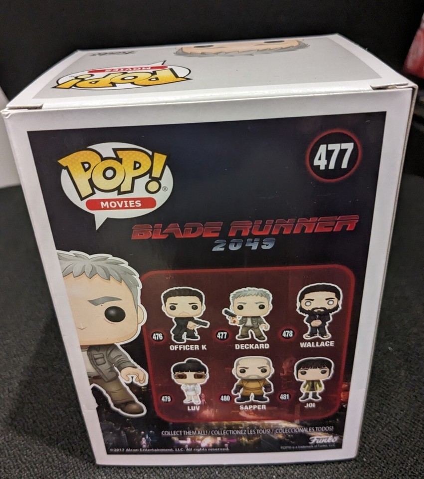 RICK DECKARD #477 FUNKO POP! Blade Runner 2049 Collectors Vinyl Figure ...