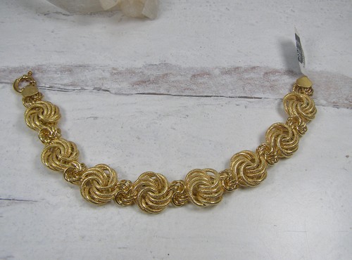 14K Yellow Gold Love Knot Rosetta Link Bracelet Italy NWT $1200 8" | eBay