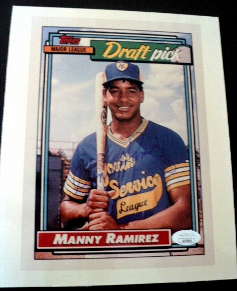 Autographed Photo - MANNY RAMIREZ - Draft Pick 1992 - 8x10 - JSA ...