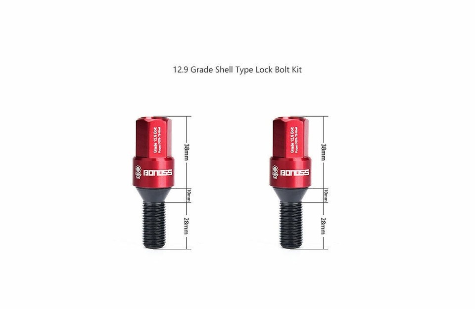 Red Wheel Lug Bolts Studs Locking 28mm Shank For BMW G80 G20 G21 G30 ...