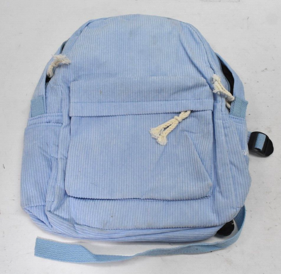 Light Blue Fabric Book Bag Backpack School Supply Accessory Carry Bag ...