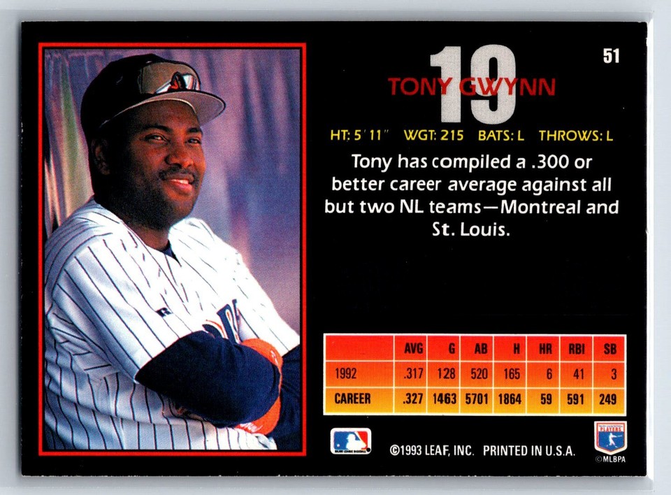 1993 Triple Play Tony Gwynn San Diego Padres #51 | eBay