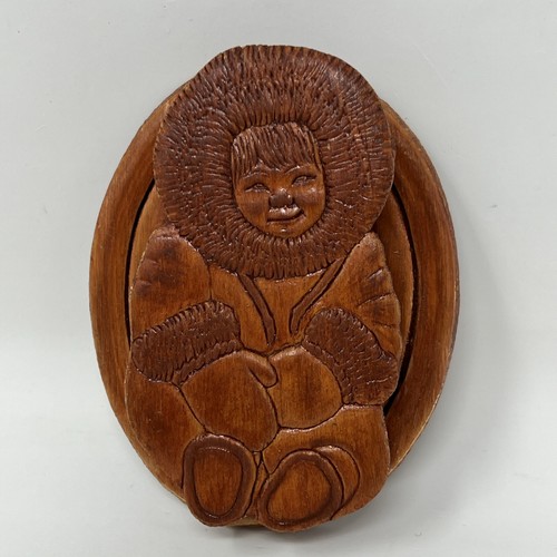 Vintage Hand Carved Wooden Fridge Magnet Clip Eskimo Inuit Made in ...