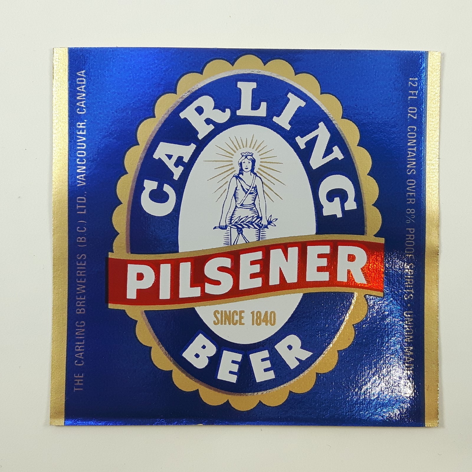 Carling Pilsner Beer Carling Breweries (B.C.) Ltd. Vancouver Canada ...