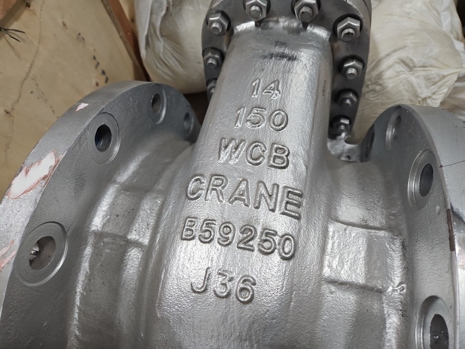 CRANE L47XUF*140 GATE VALVE 14" WCB, J36, 150 CLASS WHEEL OPERATED ...