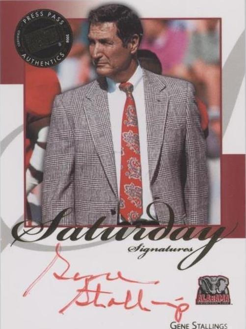 2008 Press Pass Legends - Saturday Signatures Gene Stallings #SS-GS Red ...