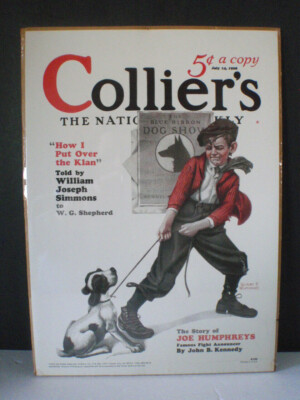 VTG 1928 COLLIER'S DOG SHOW MAGAZINE COVER ADVERTISING PRINT Revere R ...