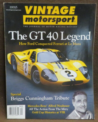 #1424 VINTAGE MOTORSPORT RACING MAGAZINE SEP OCT 2003 1967 FORD GT40 MK ...