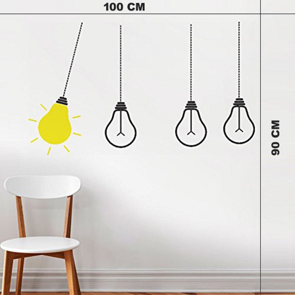 100 cm Wall Decal Sticker 'Idea Bulbs' Wall Sticker Self Adhesive (Pack ...