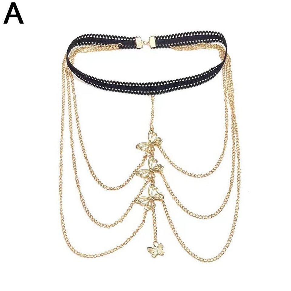&Women Leg Sexy Thigh Multi layer Chain Pendant Beach Body Chain ...