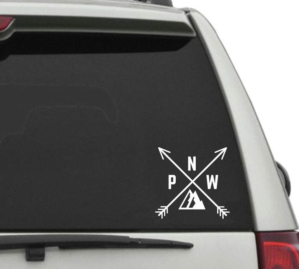PNW Pacific Northwest Vinyl Decal Sticker Car Truck Mountains Travel ...