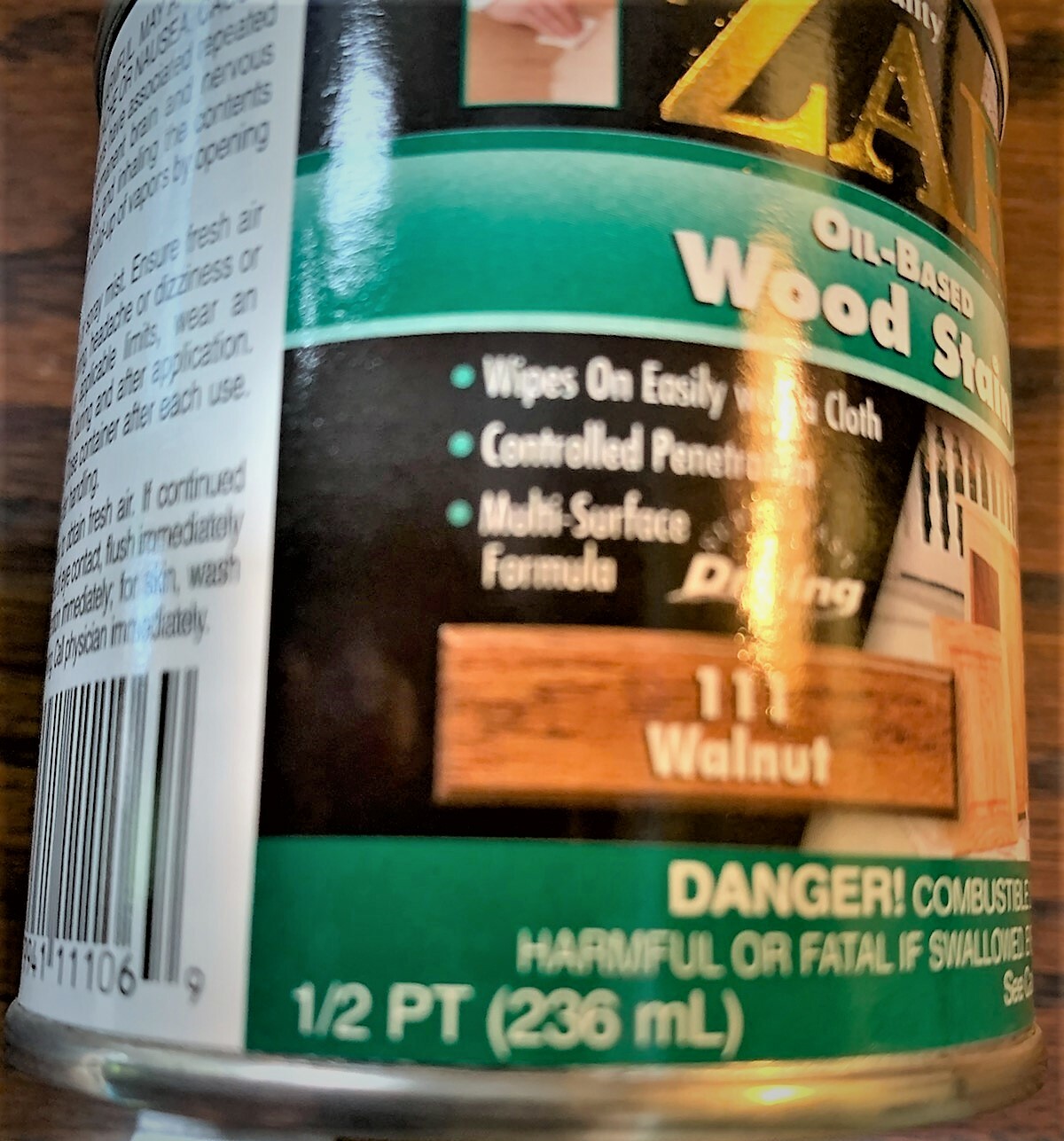 Zar Interior Stain 111 WALNUT 1/2 pint | eBay