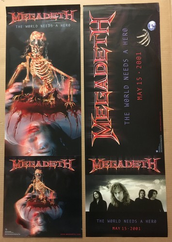 MEGADETH Rare 2001 DOUBLE SIDED PROMO POSTER BANNER w/ DATE for Hero CD ...